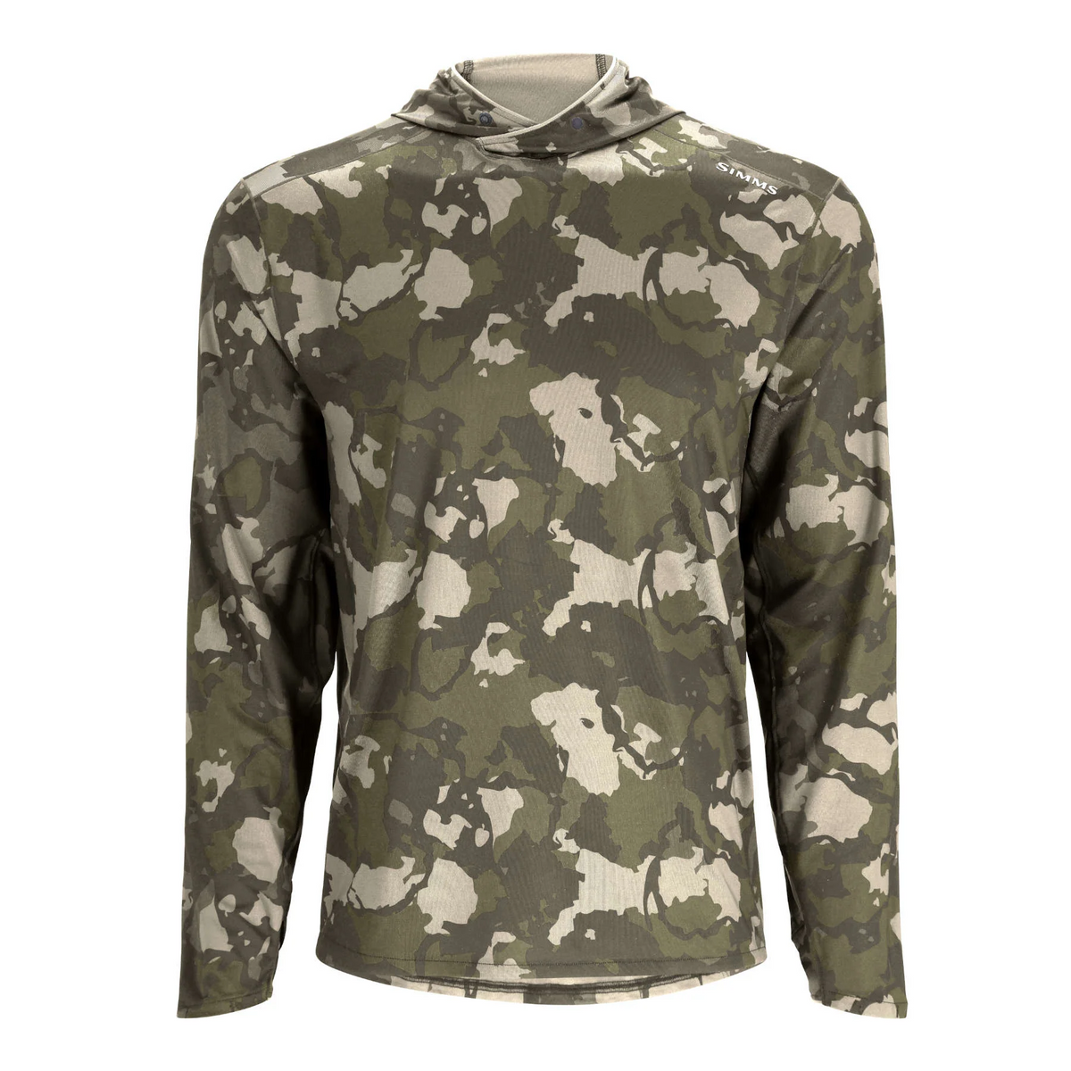 Simms Solarflex Hoody Regiment Camo Olive Drab — Fishing & Outdoor World